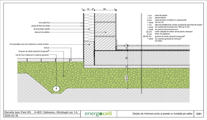 Construcție cu fundație pe radier