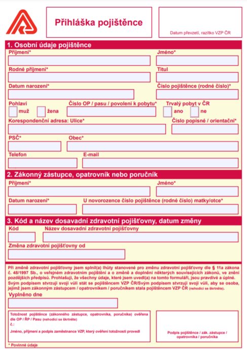 formuláře - VZP :: APPlicant